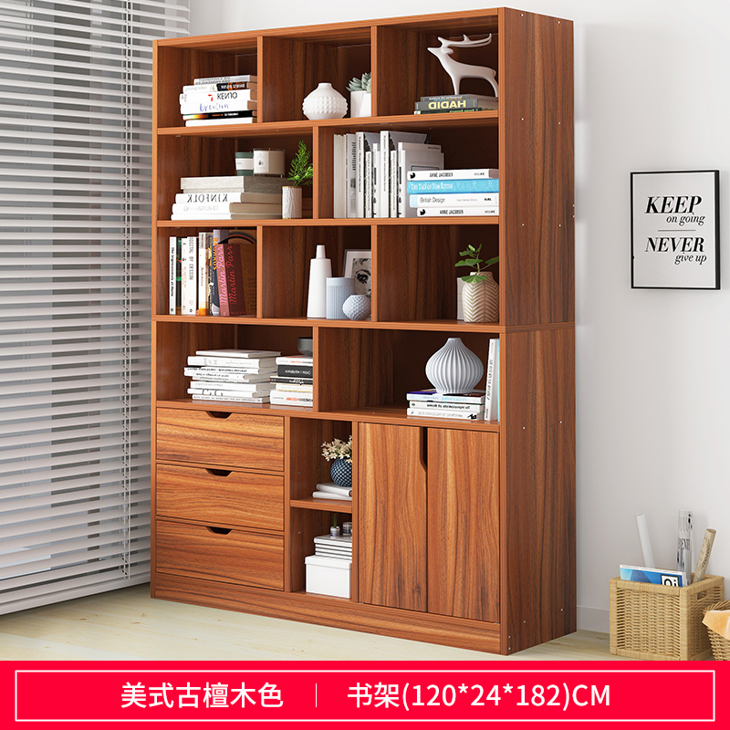 订做书架书柜,家庭简易书架款式,书桌书柜定制_大山谷图库